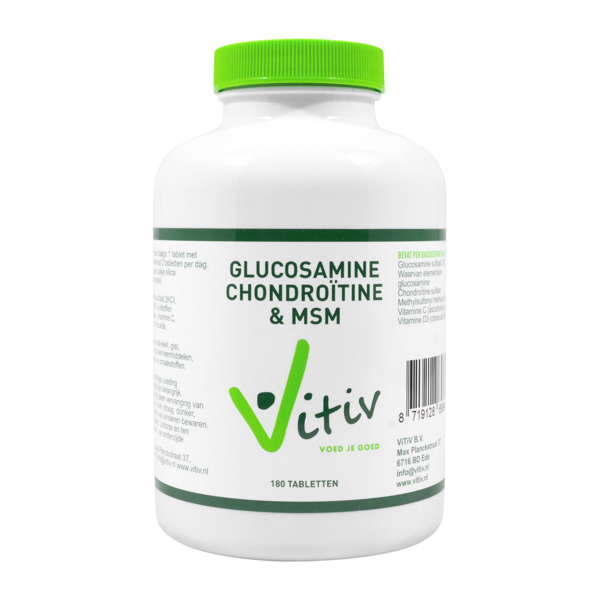 Glucosamine, Chondroïtine & MSM 180 tabl - Vitiv.nl