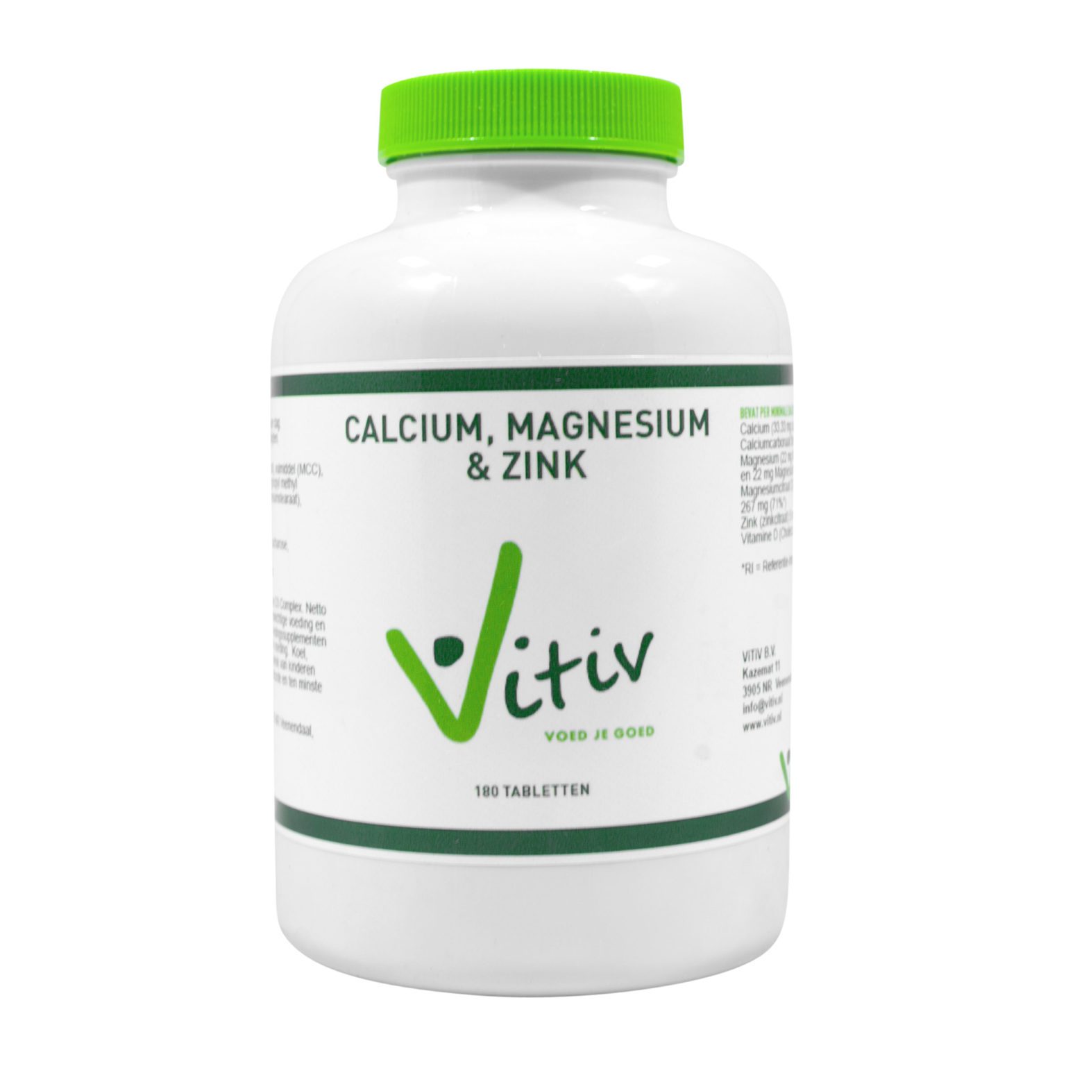 Calcium Magnesium & Zink 180 tabletten - Vitiv.nl